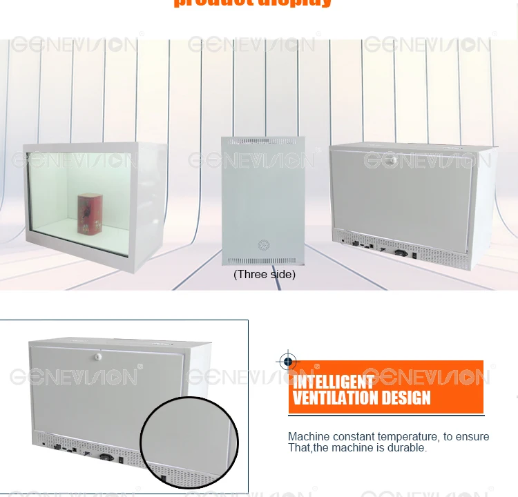 43'' Transparent Glass Lcd Display Box Built in Cabinet Wifi Full hd ...