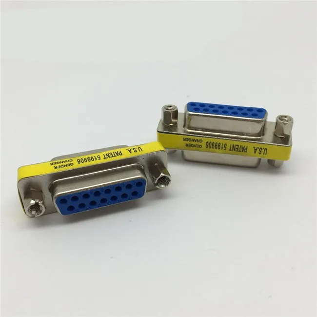 Vga Adapter Db15 Female To Db15 Pin Female F/f Jack Socket Gender ...