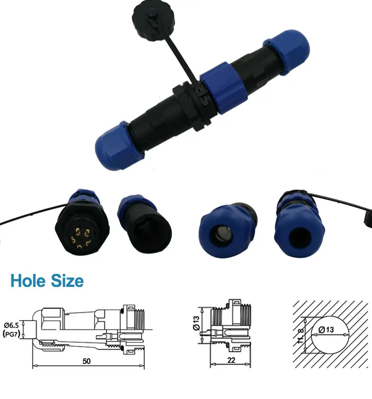 Pa66 Material Connectors Rated Current 5a-10a Connectors - Buy 13 Pin ...