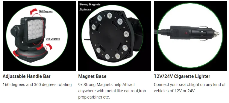 Mining marine rescue searching LED search light 80W Remote control boat ...