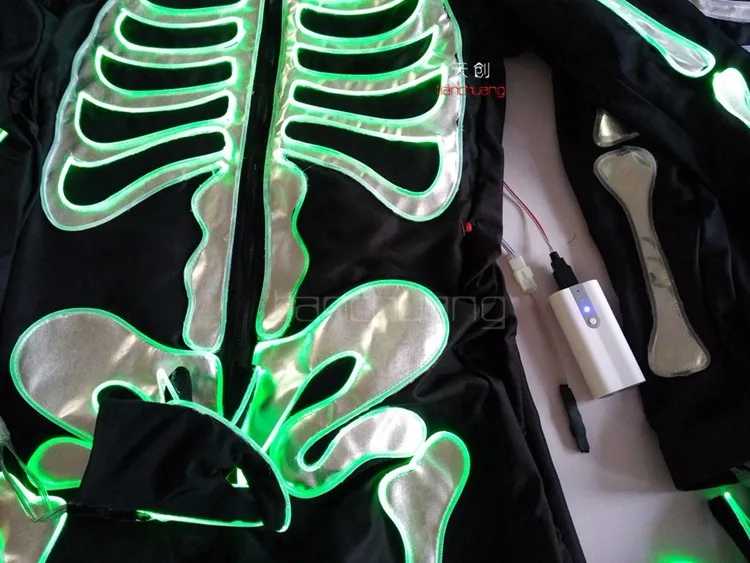 Light Up Glow In The Dark Dance Costume Fabulous Shiny Bright Jumpsuit ...