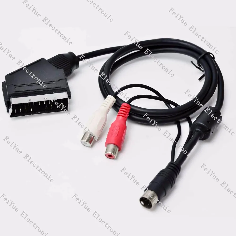 High Quality Europe Audio&video 21p Scart Cable Male To Mini Din 9pin ...