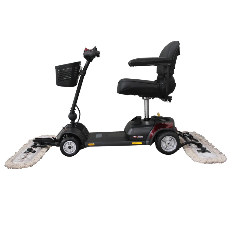 Electric Floor Cleaning Mobility Scooter With Pushing Driving Mop Dust ...