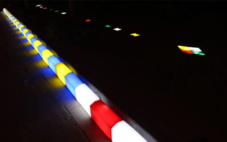 Plastic Pe Led Curbstone Colors Road Kerb Rgb Led Lighting Kerb - Buy ...