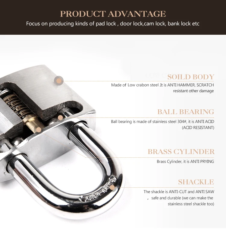 High Security Padlock - School Locker Lock - Low Carbon Steel Safety ...