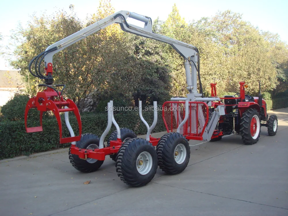 Atv Utv Tractor One Post Mini Logging Trailer With Crane - Buy One Post ...