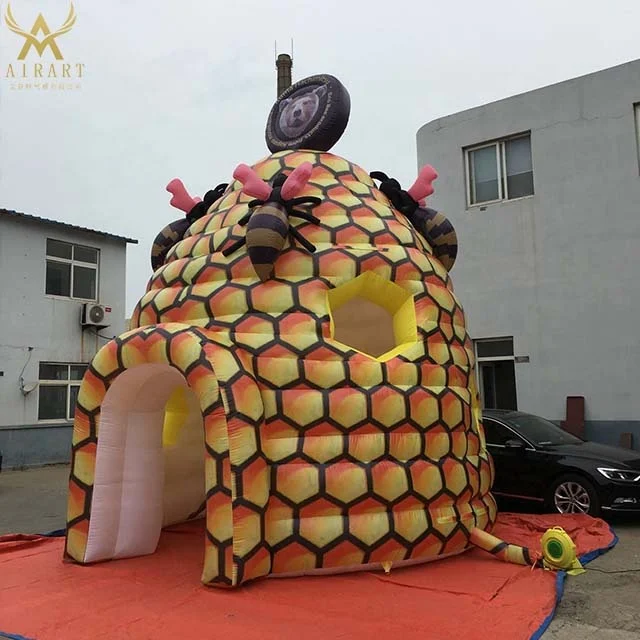 Customized Ideas Mascot Tent Inflatable Honeybee House Printing Banner ...