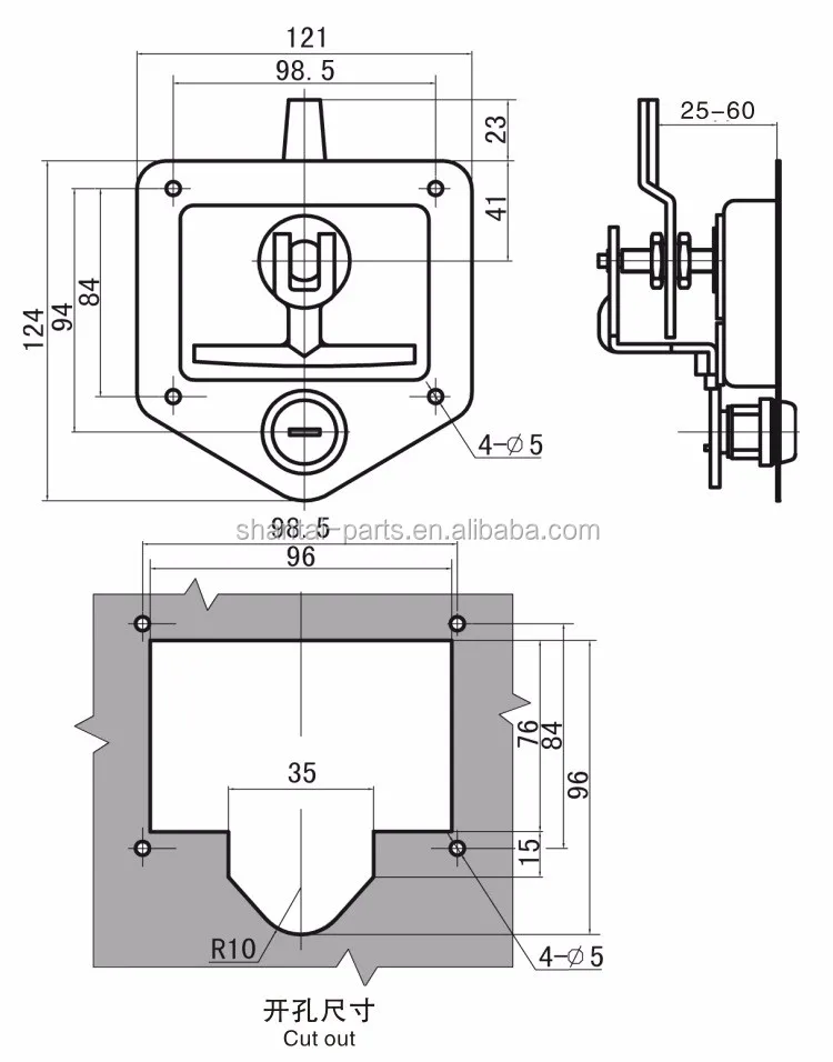 Diesel Genset Spares Canopy Handle Lock - Durable SUS 304 Stainless ...