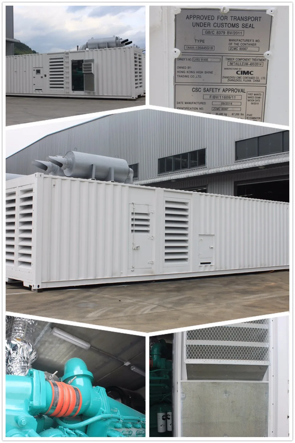 20ft 40ft Container Generators - 1000kva to 3000kva MTU Diesel