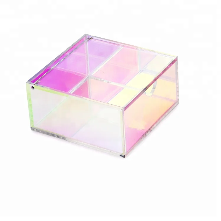 Small Iridescent Acrylic Organizer Storage Box With Lid - Buy Storage ...
