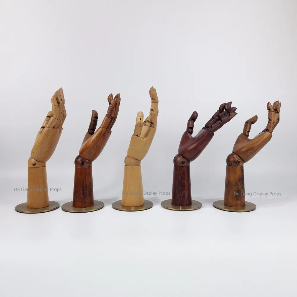 Dlw480 Antique Dark Brown Dummy Wooden Hand Mannequin Display With ...