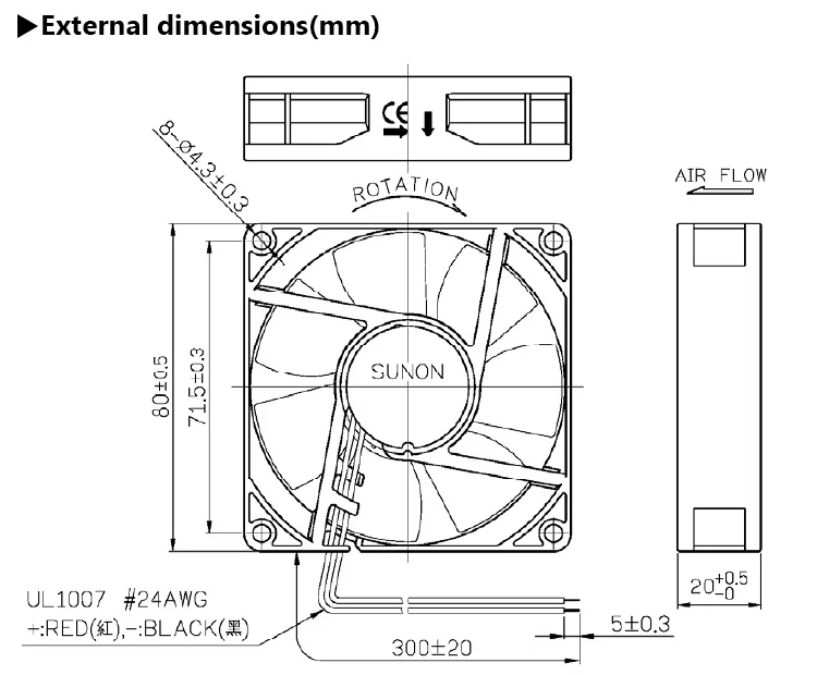 Standard Sunon Maglev 8020 80x20 80mm 80x80 Dc Axial Flow 12v Small ...
