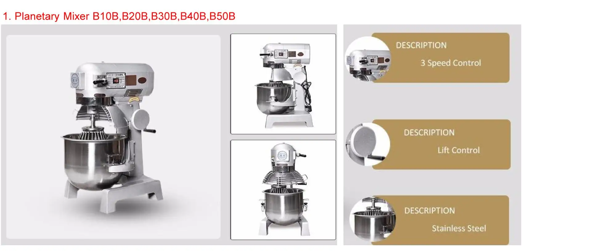 B10b/15b/20b/30b 20l Dough Mixer For Bakery/sprial Bread Mixers ...