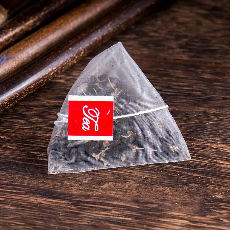 Customizable Pyramid Nylon Tea Bags with String & Label Printing