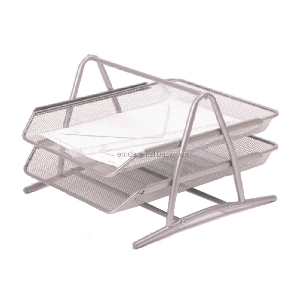 Office Desktop Black Metal Wire Mesh 2 Tiers - EMDA