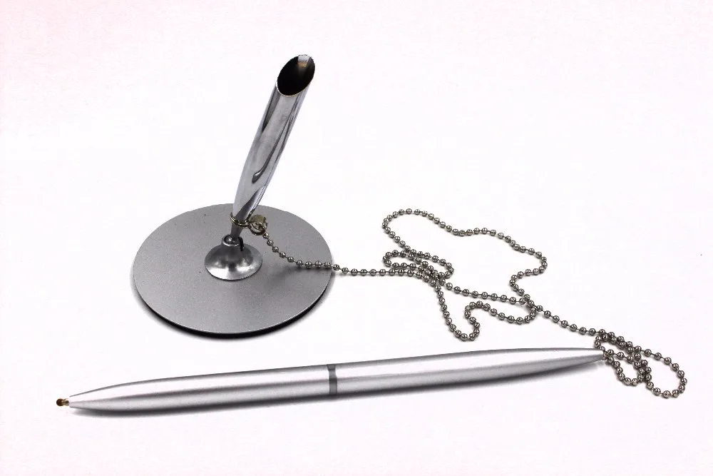 Metal Table / Desk Ballpoint Pen With 31.50inch (80cm) Bead Chain And ...