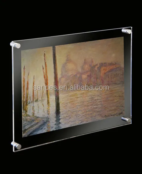 Exquisite Large Pure Wall Mounted Acrylic Crystal Photo Frame With 4 ...
