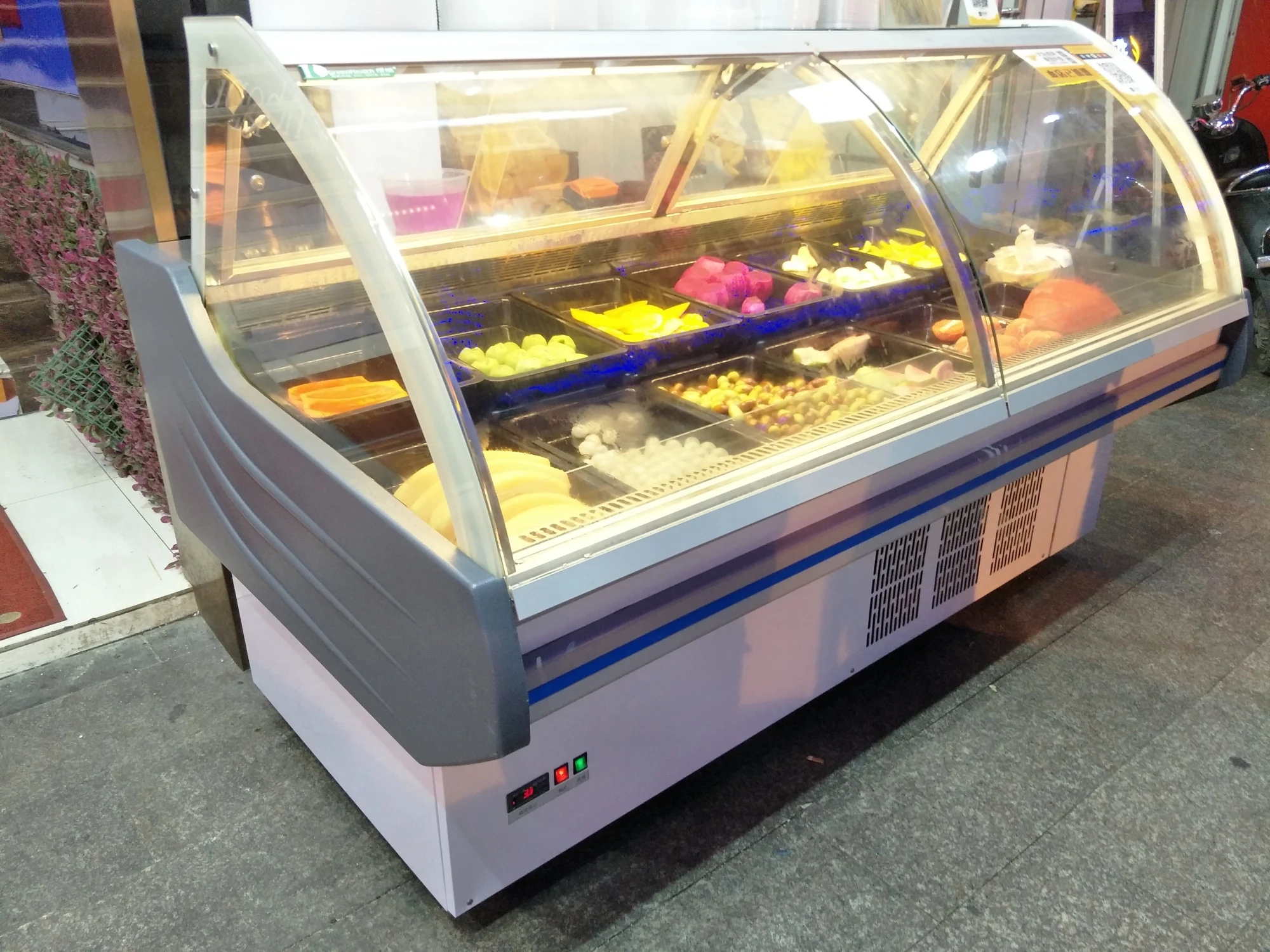 Green&health Commercial Sliding Door Fish Fresh Meat Seafood Display ...