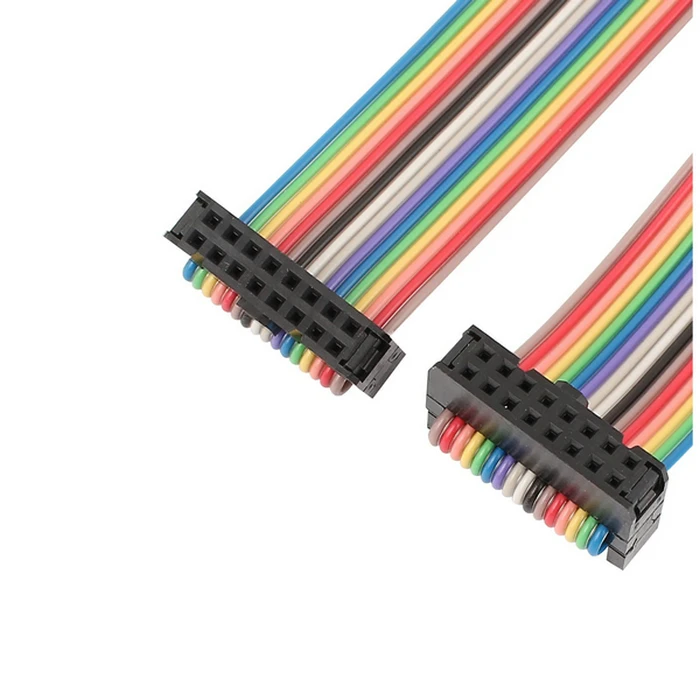 1.27mm Ul2651 28awg 16 Pin Flat Rainbow Ribbon Cable Wire Assembly