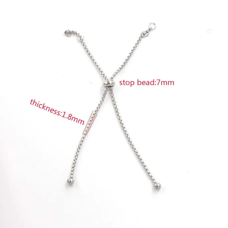 11cm Adjustable Box Chain Stainless Steel Slider/slide Extender Bolo ...