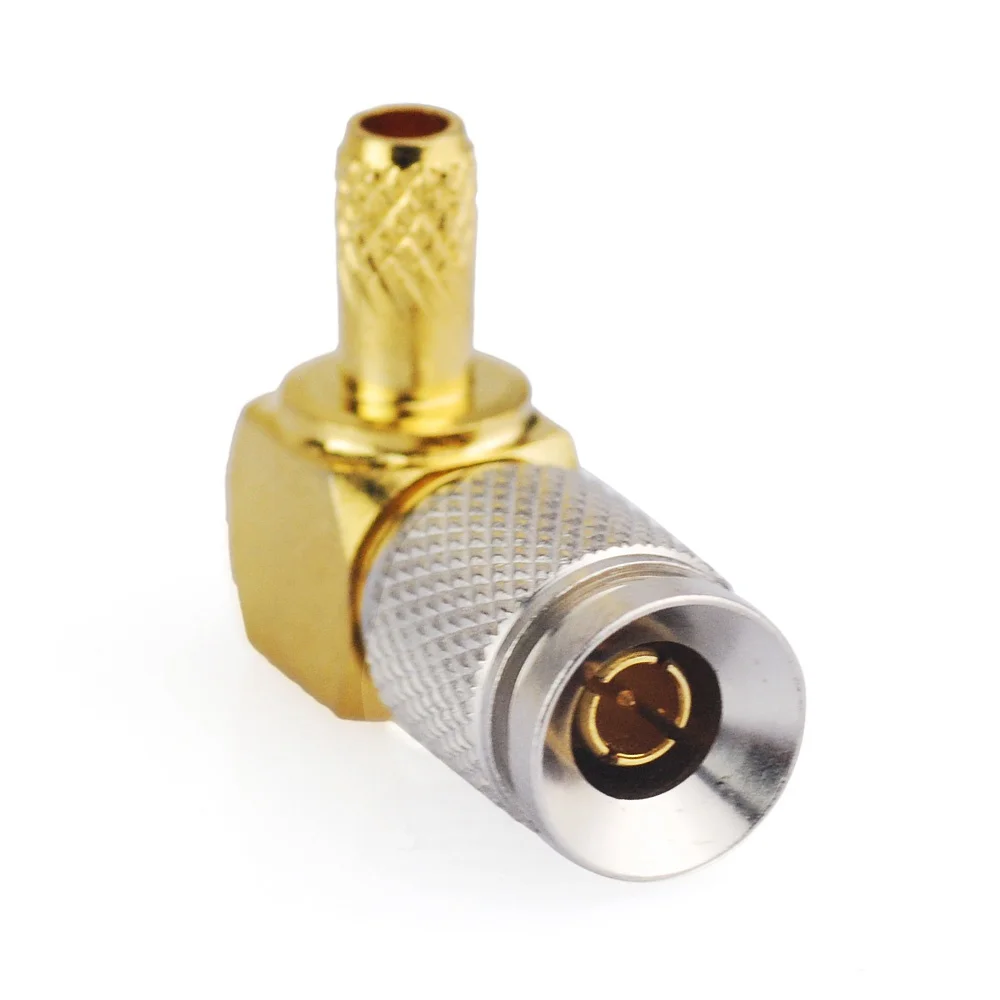 Hd Sdi Din 1.0/2.3 Right Angle Plug Male Crimp Coaxial Connector For ...
