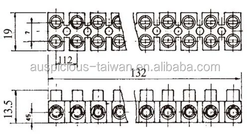 TB1012 10mm2 12 Poles PVC Strip Terminal Block - Reliable