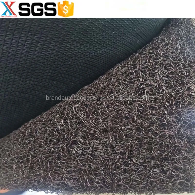 Pvc Anti-slip Top Cutting Spaghetti Pvc Coil Car Mat With Spike Backing ...