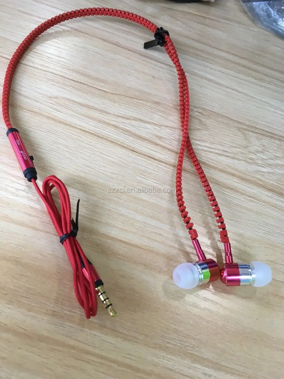 High Quality Metal Zipper Earphones For Mobile Phone In-ear With Mic ...