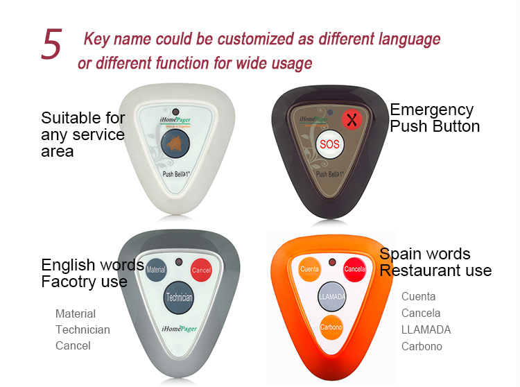 Wireless Table Calling Button Guest Call Waiter Service System For ...