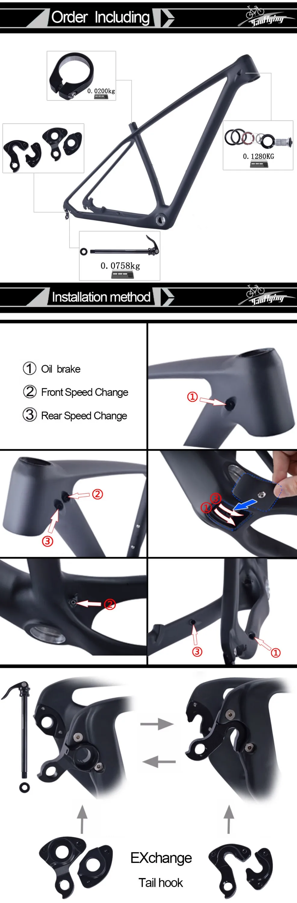 Toray T800 Carbono Mtb Marco Montaña Bicicleta Ud Tejido Bsa/bb30 Marco ...