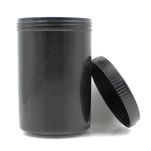 1 Liter Black Cylinder PP Plastic Container for Food Storage