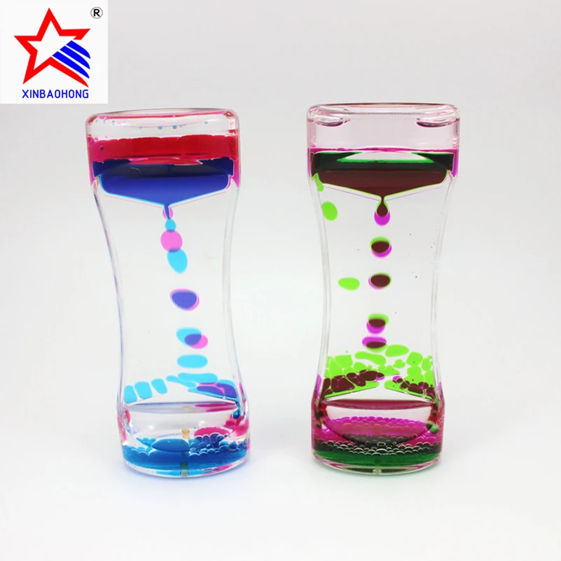 Beautiful Decorative 3 Colors Water Liquid Oil Sand Hourglass Motion ...