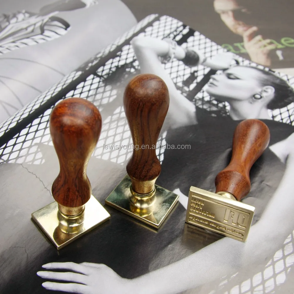 Retro Unique Rectangle Stamp Head With Rosewood Handle Engrave Logo ...