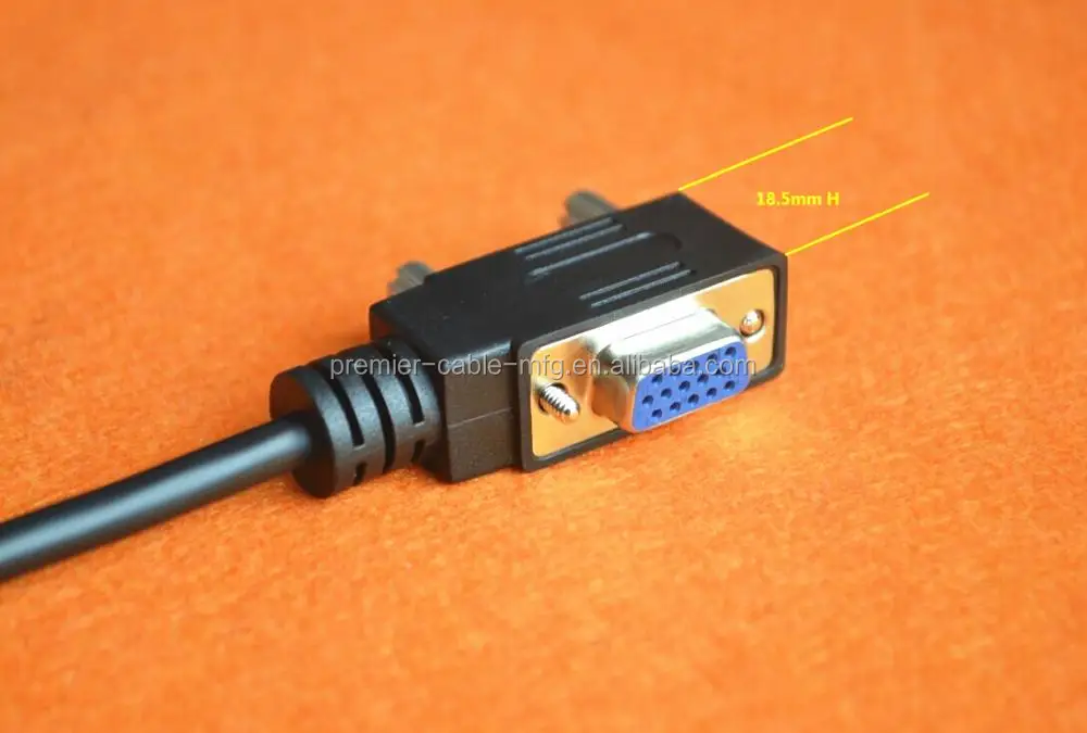 Vga Low Profile Left/right Angle (90 Degree) Monitor Cable Adapter ...