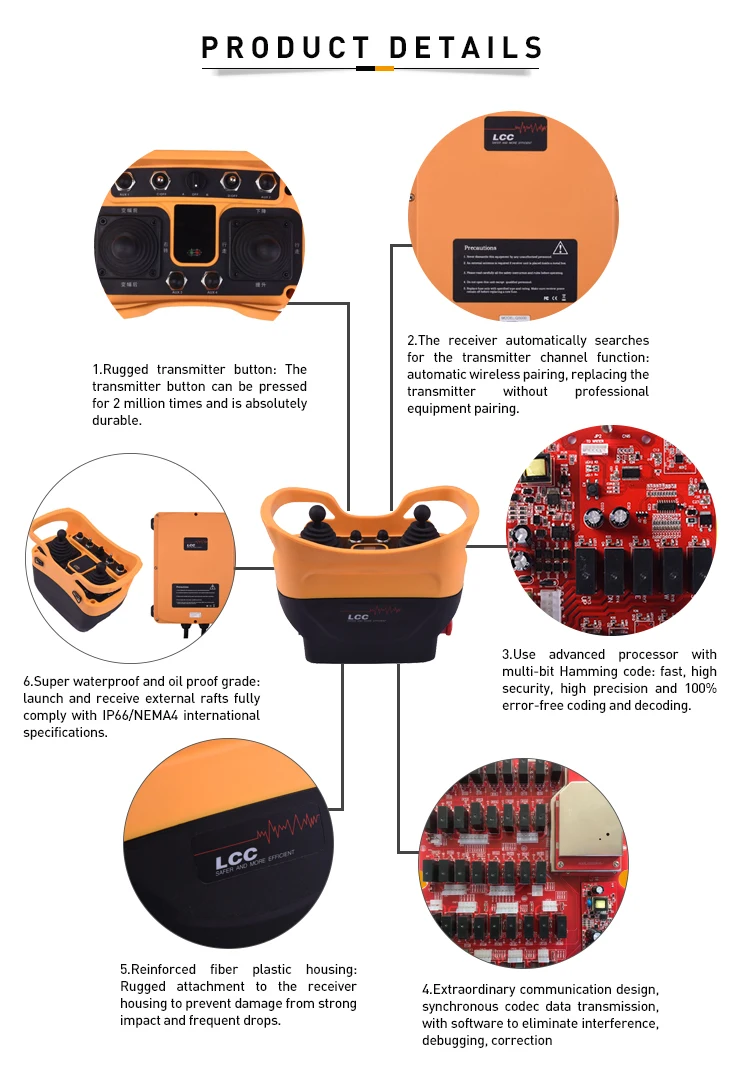 Q5000 General Industrial Wireless Tower Crane Controller Joystick Radio ...