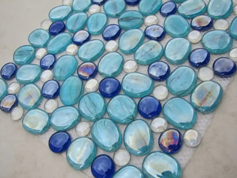 PG05 Various size multi color decorative glass pebbles garden paving ...