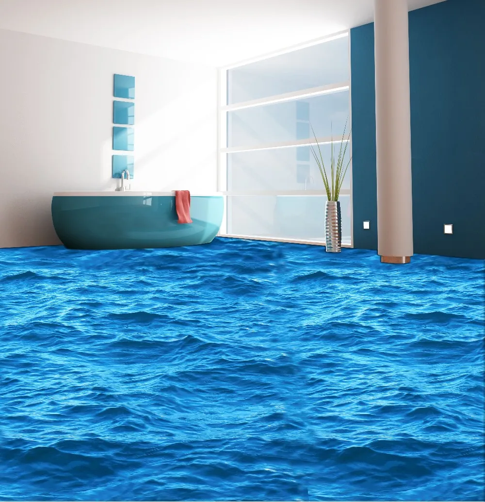 New Arrival 3d Sea Wave Self Adhesive Pvc Decoration Floor Sticker ...