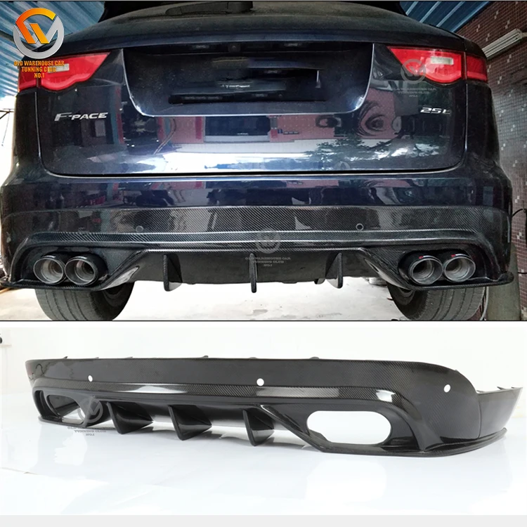 Rear Bumper Position Carbon Fiber Rear Diffuser Lip For Jaguar F-pace ...