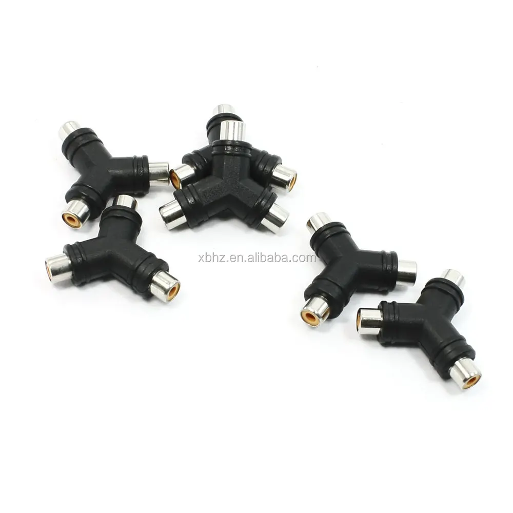 Y Type 1 Rca Jack To 2 Rca Jack Splitter Adapter Connector/rca Plug ...