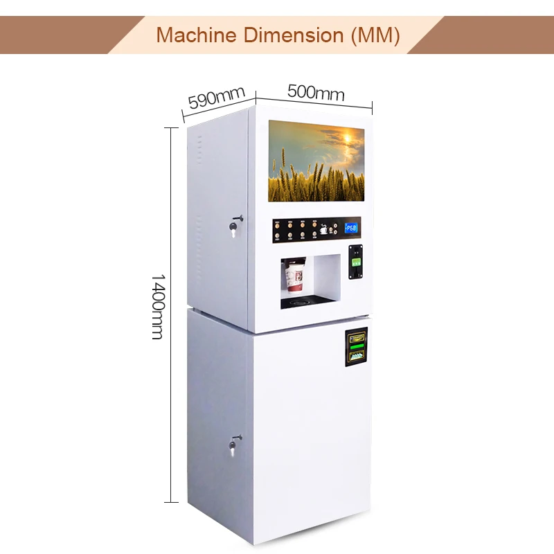 4-flavors Vending Coffee Machines Coin/bill/ic Card Operated Coffee ...