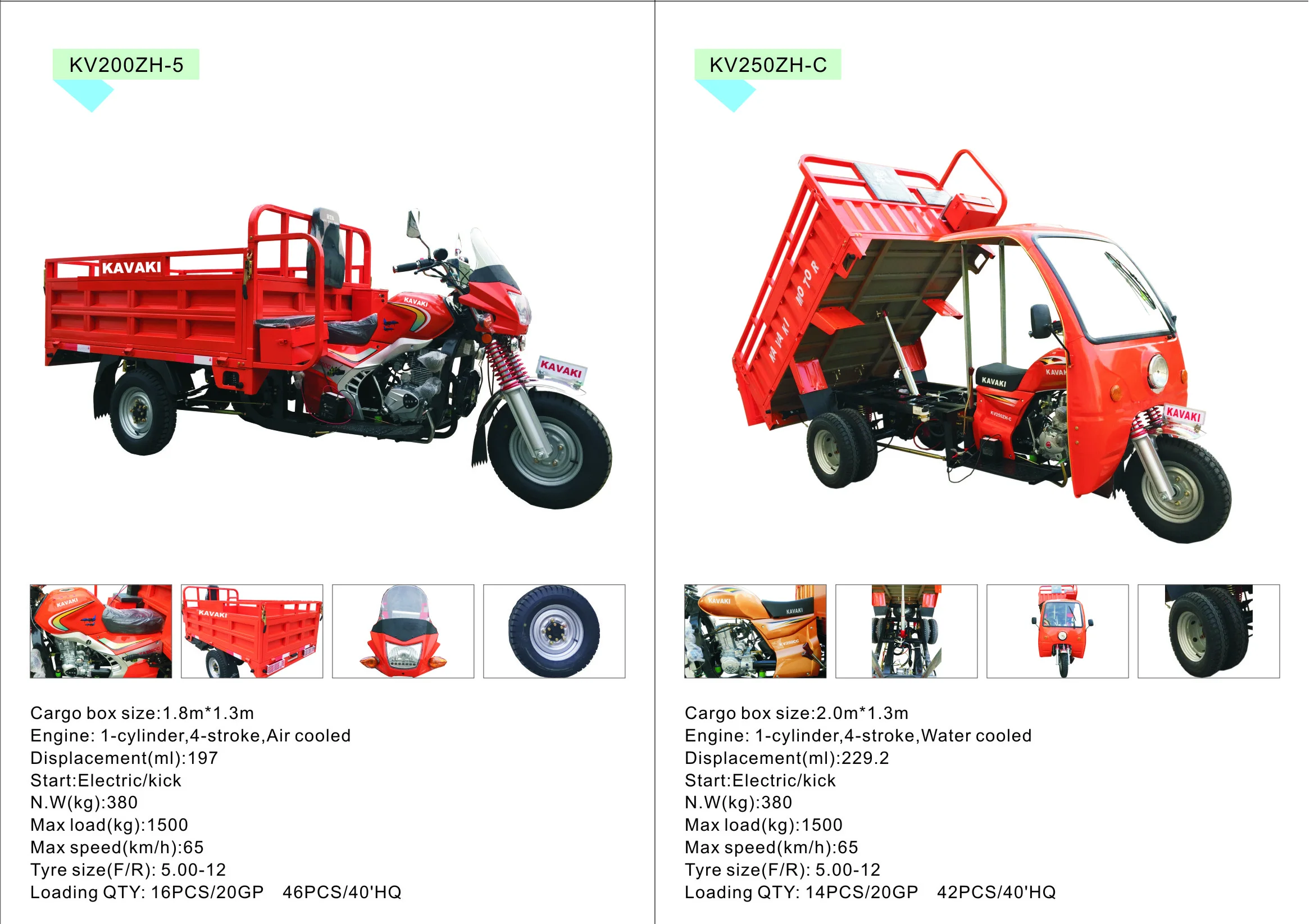 Power 800-1000kgs Three Wheel Cargo Motorcycle - Lowest Price