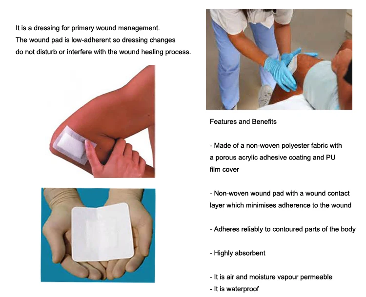 Brand New Waterproof Composite Bordered Gauze Island Wound Dressing ...