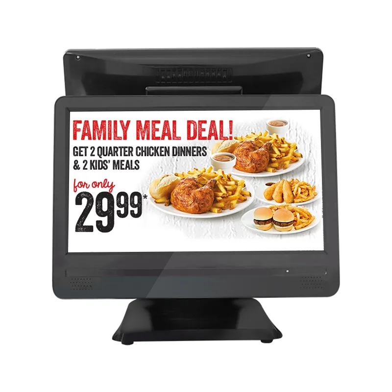 Fast Food Shop Restaurant Pos System With 15.6 Dual Display - Buy 15.6 ...