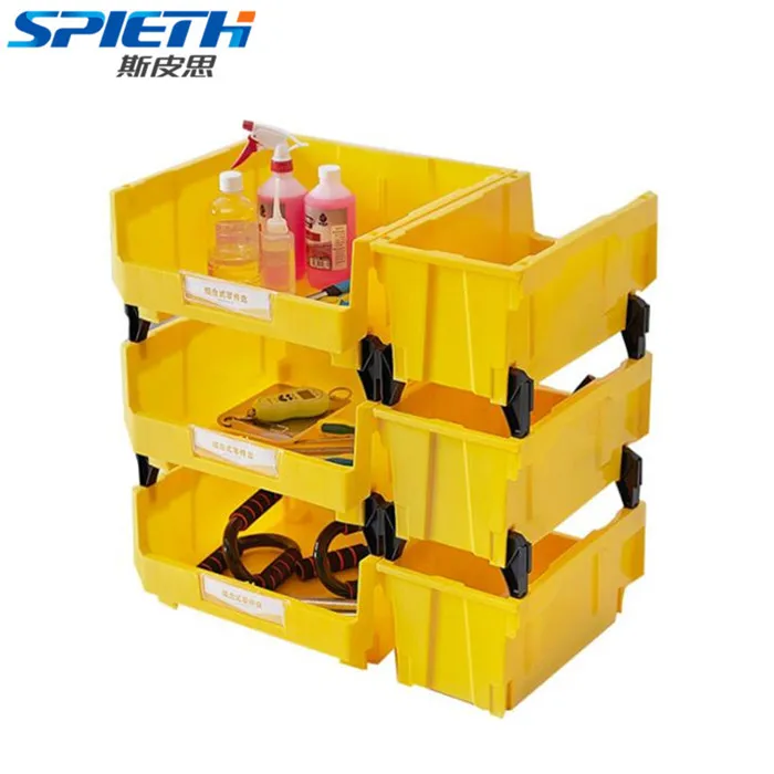 Warehouse Plastic Stackable Storage Shelf Bins Spare Parts Bins For