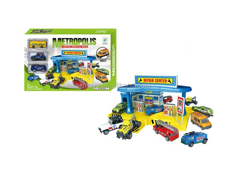 Diy Intelligent Toy Kids Toy Car Garages With Map Metal Military ...