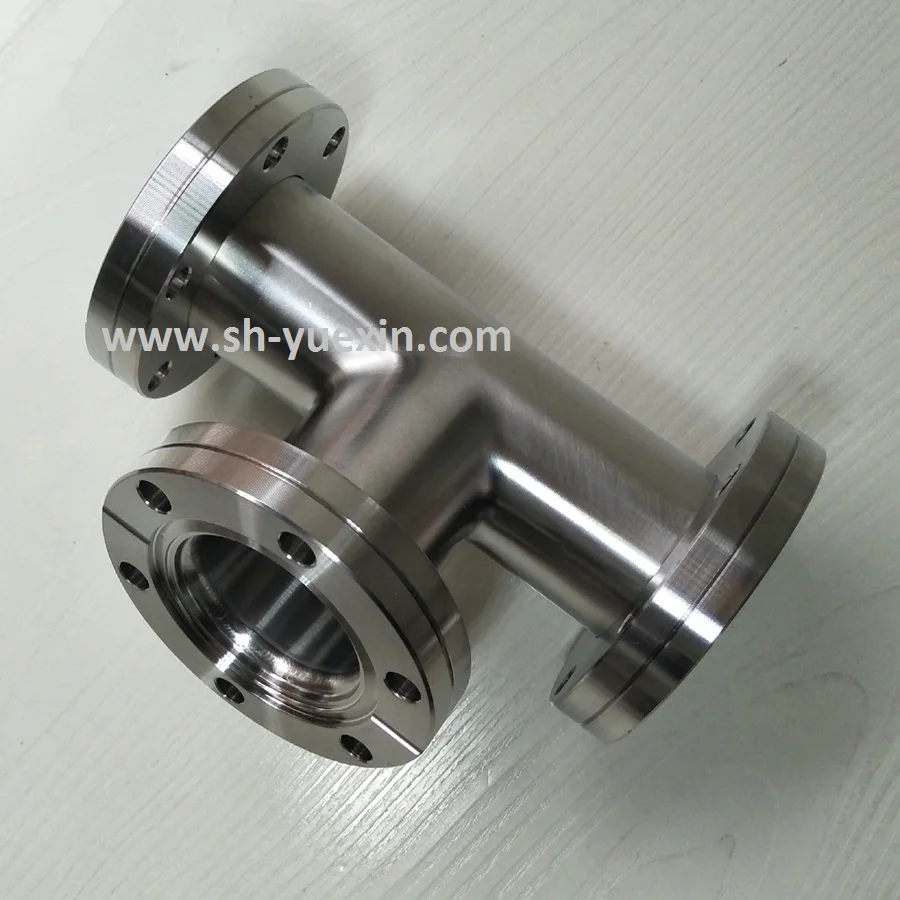 Ultra High Vacuum DN40 CF35 CF Tee 3 Way Cross Reducers Flanges