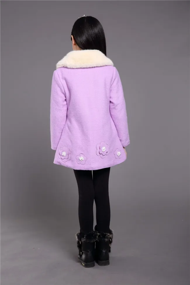 Fashion Korean Children Long Winter Woolen Dress Overcoat For Girls ...