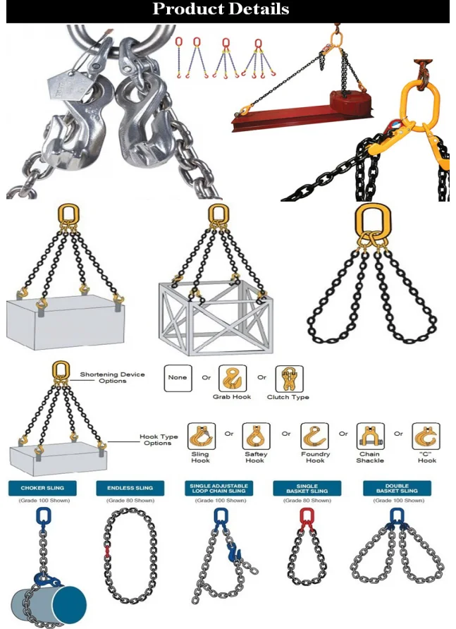 5-8-types-lifting-chains-leg-alloy-steel-slings-grade-s6-double-foot
