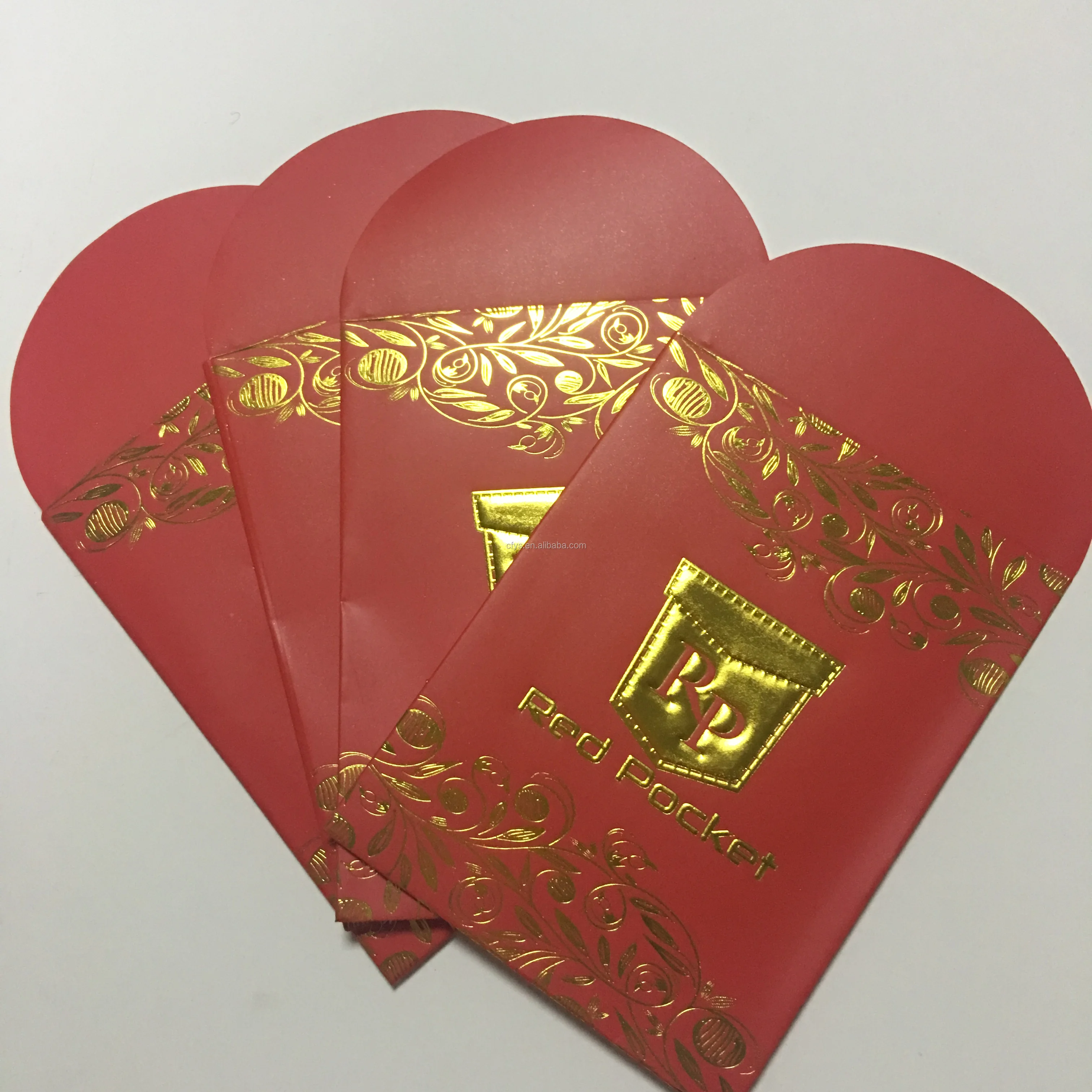 Custom Printing Gold Foil Cny Red Packet Pouch With Embossing Logo ...