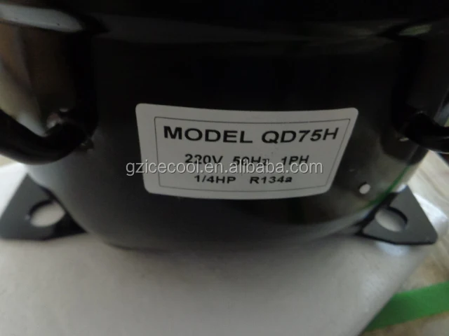 R134a LBP Mini Commercial 1/4hp Refrigerator Compressor QD75H for Chest ...